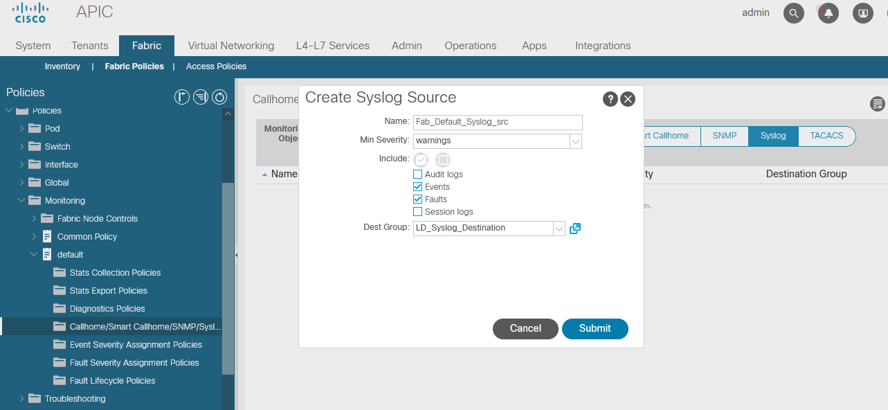 Cisco Aci Syslog Configuration Step By Step Example Learn Duty